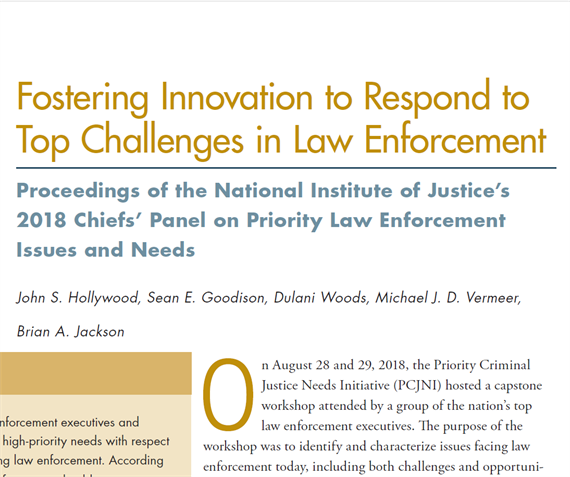 Fostering Innovation to Respond to Top Challenges in Law Enforcement ...