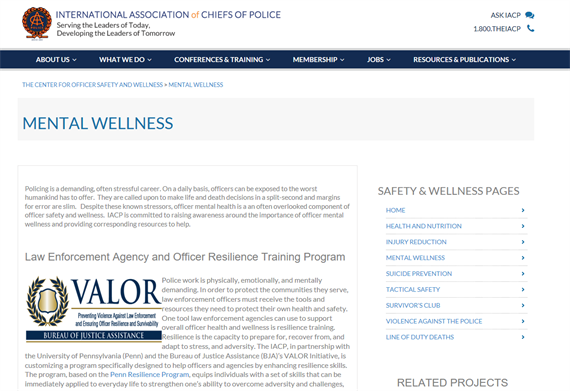 Law Enforcement Agency and Officer Resilience Training Program ...